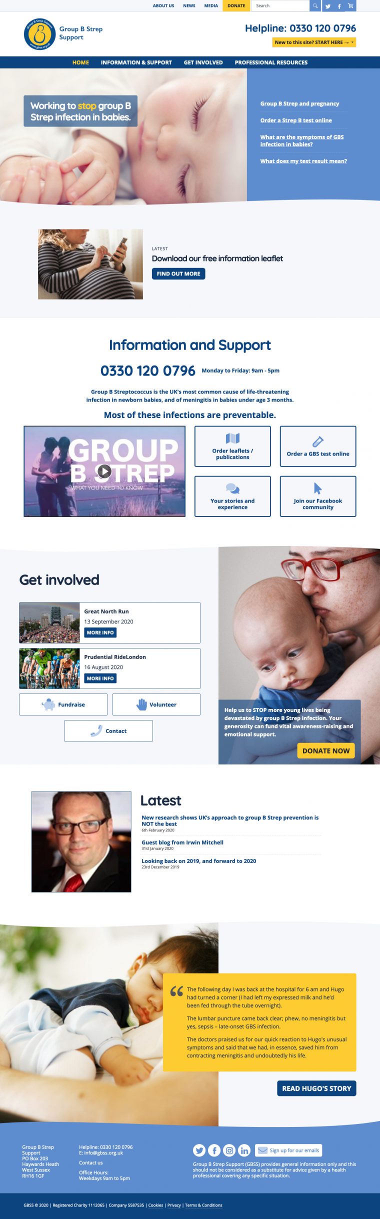Group B Strep Support (GBSS) | Charity web design example | Charity ...